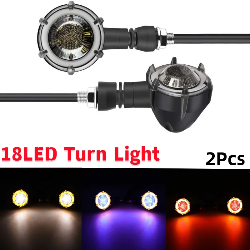 2Pcs/set Motorcycle Round Turn Signal Light Sequence LED Indicator Lamp ...