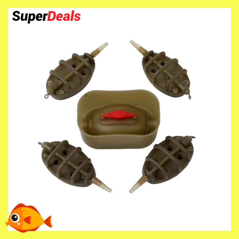 1-Set-Outdoor-Bait-Thrower-Feeder-Plumb-Set-Mould-Fish-Tackle-Inline ...