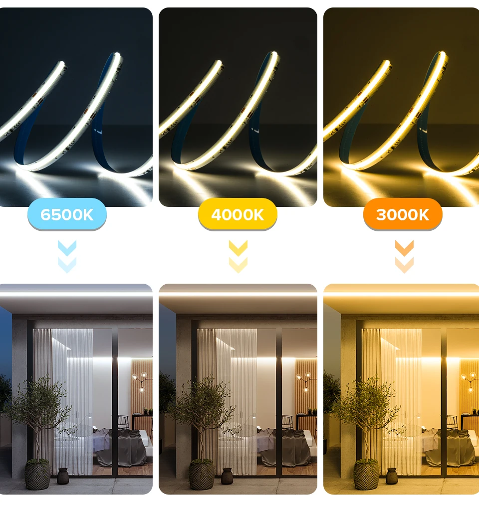 FCOB FOB COB IC LED Light Strip 360LEDs Addressable 10mm 24V 60W 5m Hi ...