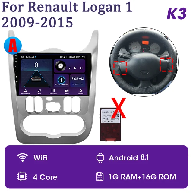 Srnubi for Renault Logan 1 Sandero 2009-2015 Largus Dacia Duster 2 Din Android 11 Car Radio ...