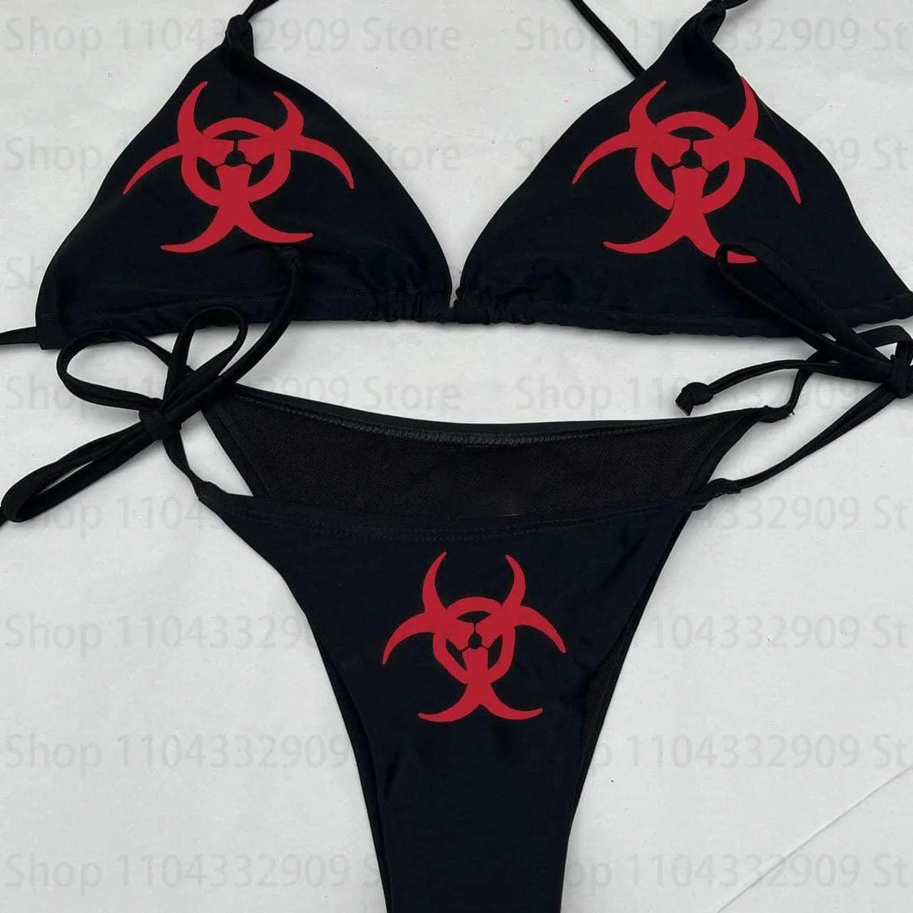 Bikini gótico Vintage de los años 2000, estilo Y2k, bikini gráfico de ...