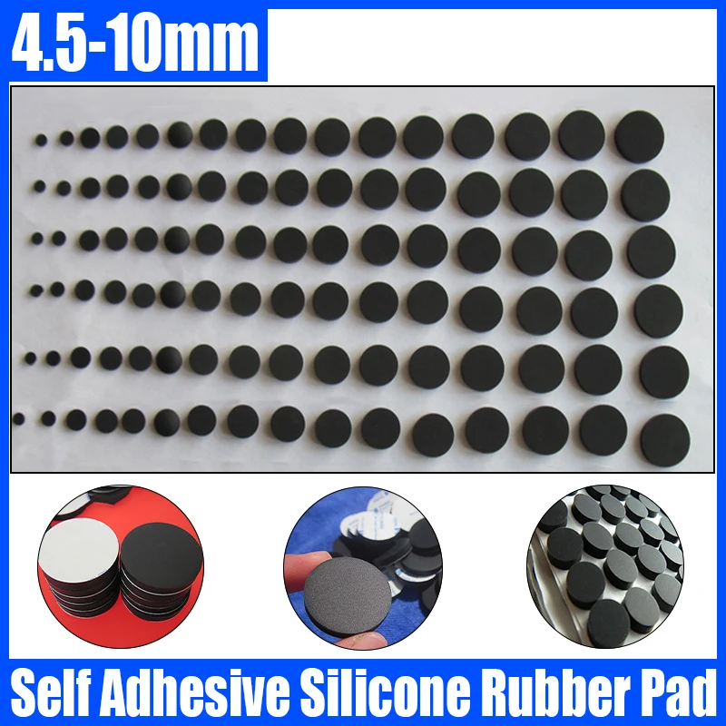 4-5mm-10mm-Round-Self-Adhesive-Backing-Silicone-Rubber-Furniture-Pad ...