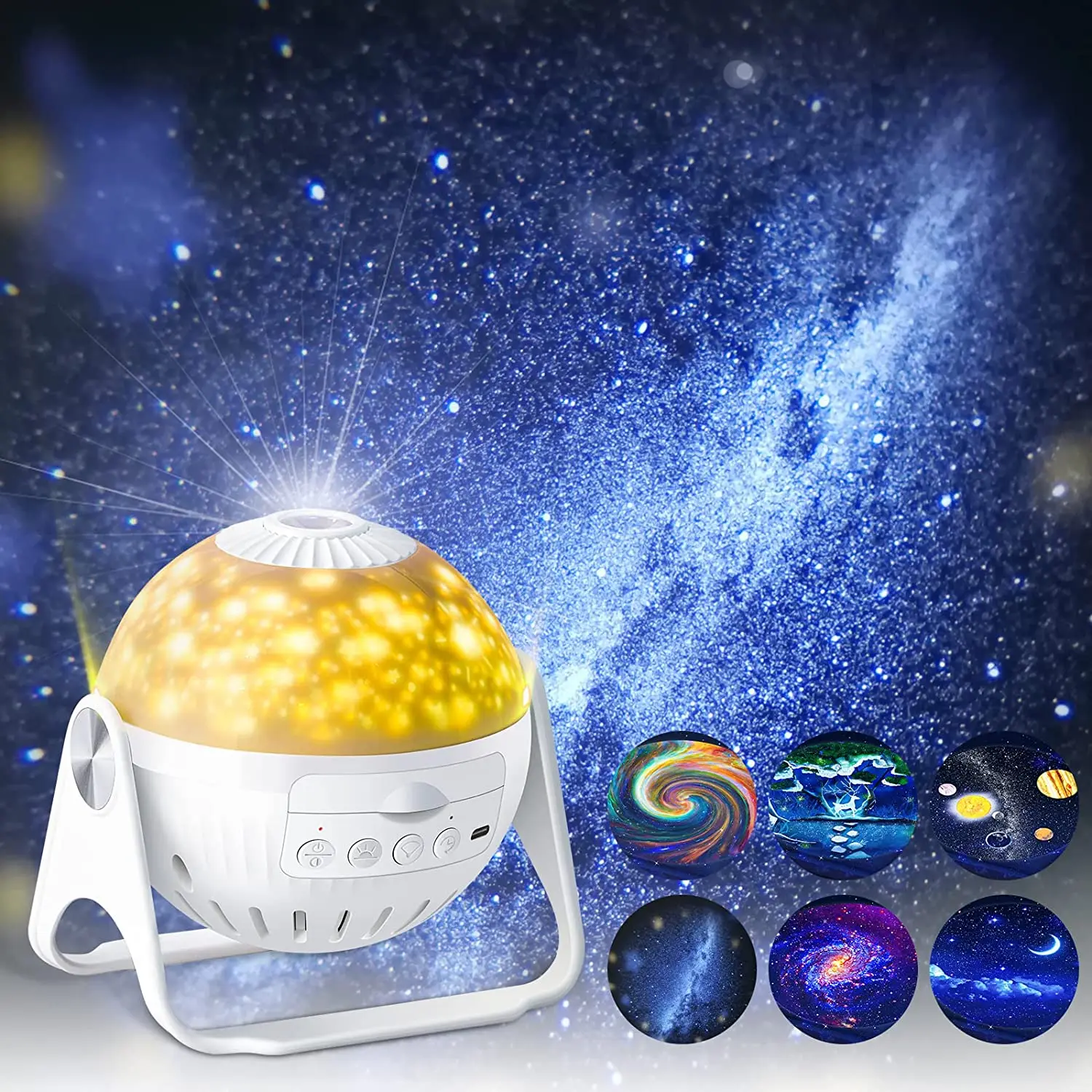 Planetarium Galaxy Projector 7 in 1 360° Rotating Star Night Lights ...