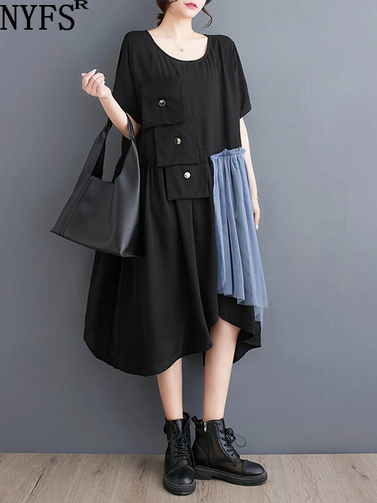 NYFS-2023-Summer-New-Korea-Woman-Dress-Vestidos-Robe-Elbise-Loose-Plus ...