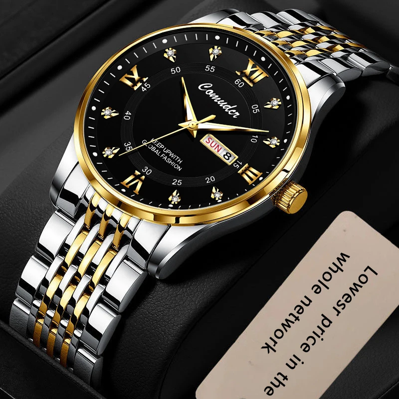 COMUDIR-Men-Watch-Stainless-Steel-Top-Quailty-Luxury-Push-Button-Hidden ...