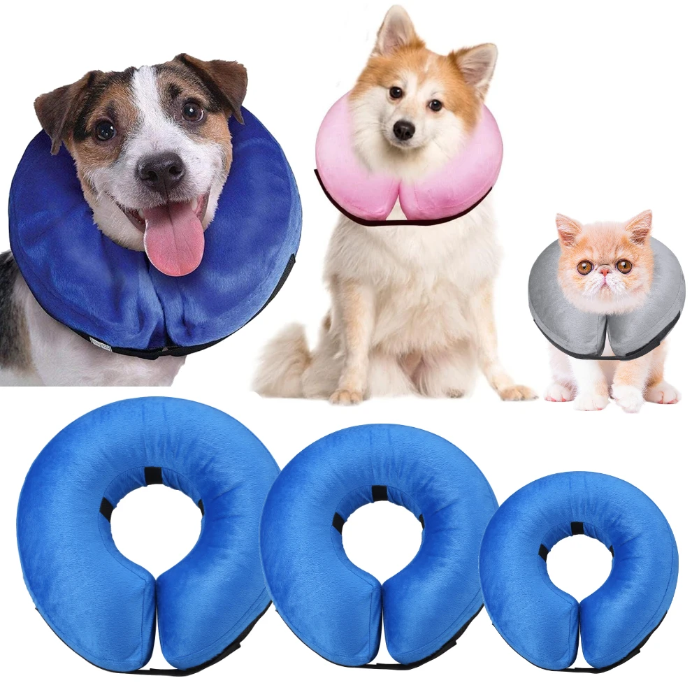 Protective Inflatable Collars for Dogs and Cats Soft Pet Dog Cone ...
