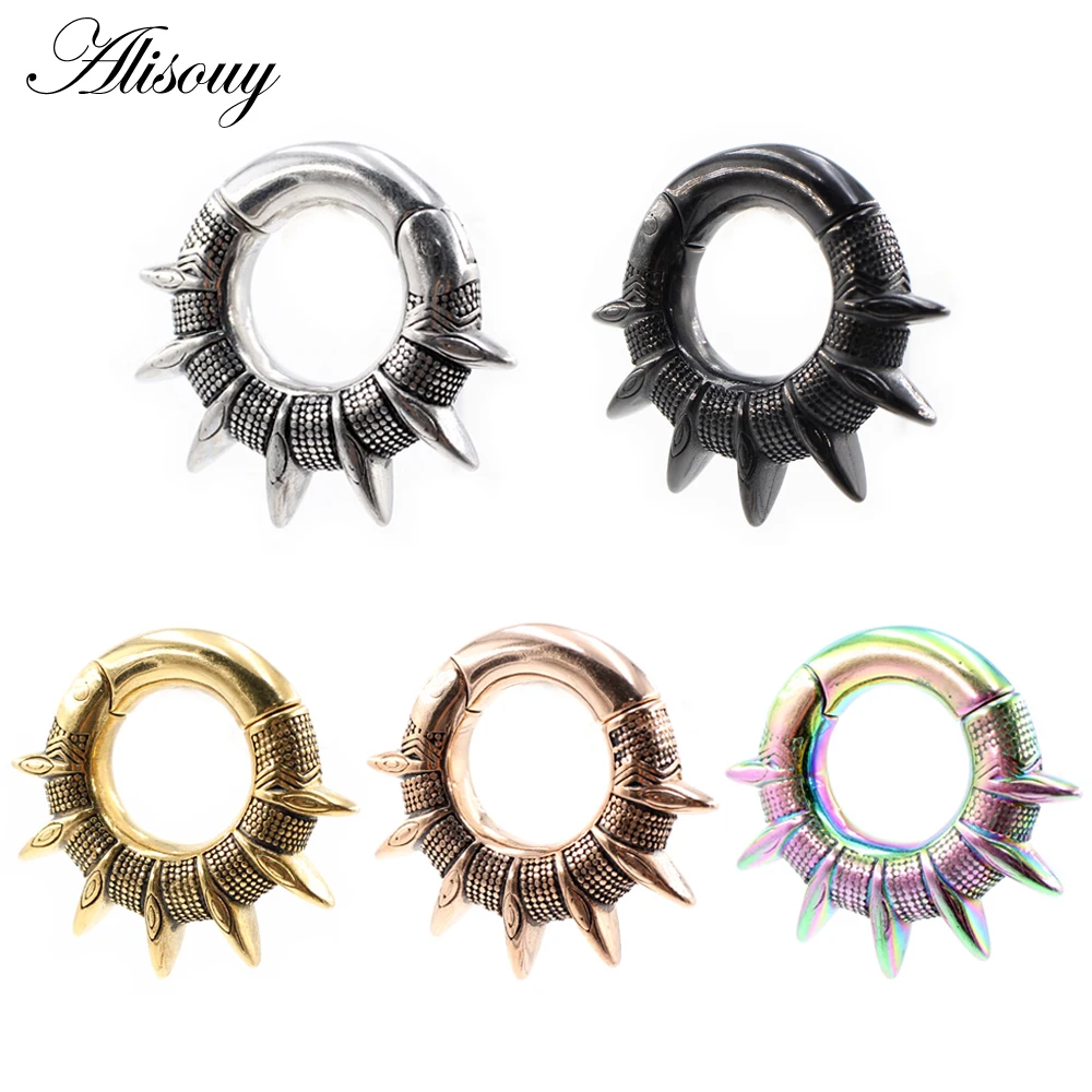 Alisouy 1PC Stainless Steel Spike Cone Magnetic Ear Weights Heavy ...