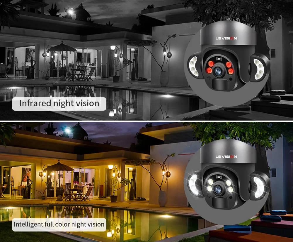 LS VISION Security Camera Wireless Solar Outdoor WIFI /4G Surveillance ...