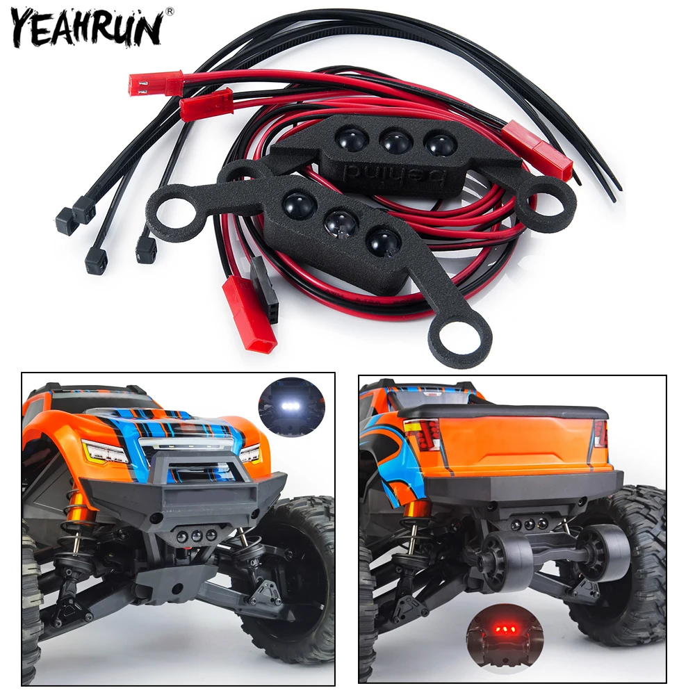 YEAHRUN RC Car Front Rear LED Light Bright Lamp Headlight Set For 1/10 ...