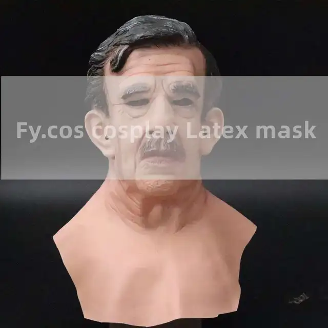 Realistic Halloween masquerade Headgear Old Lady Man Face Cover Latex ...