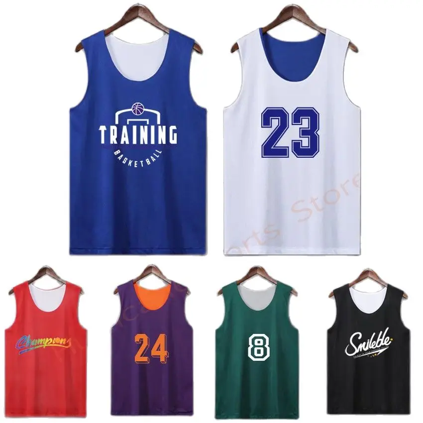 Men Reversible basketball jersey Anti-pilling Breathable Basketball ...
