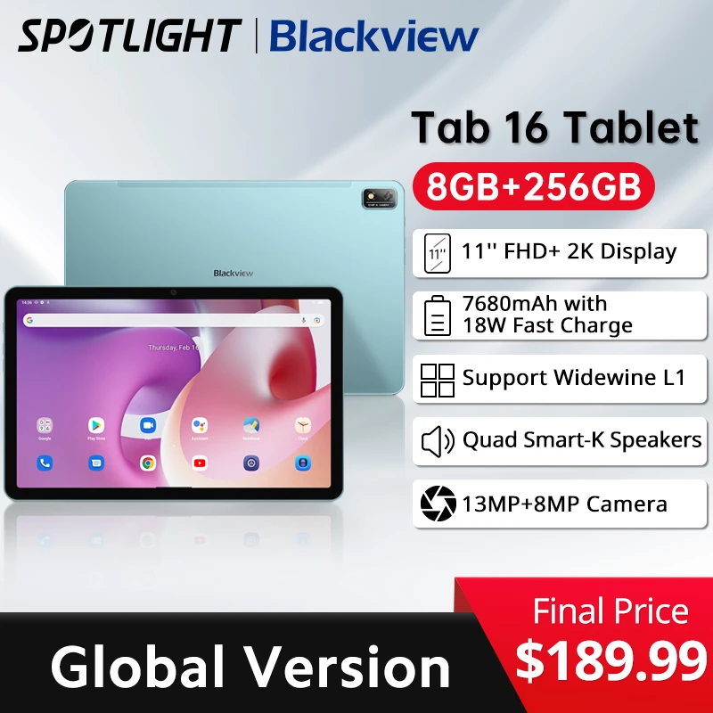 Premiworld premier blackblackview tab 16 tablet android 8gb + 256gb 11 ...