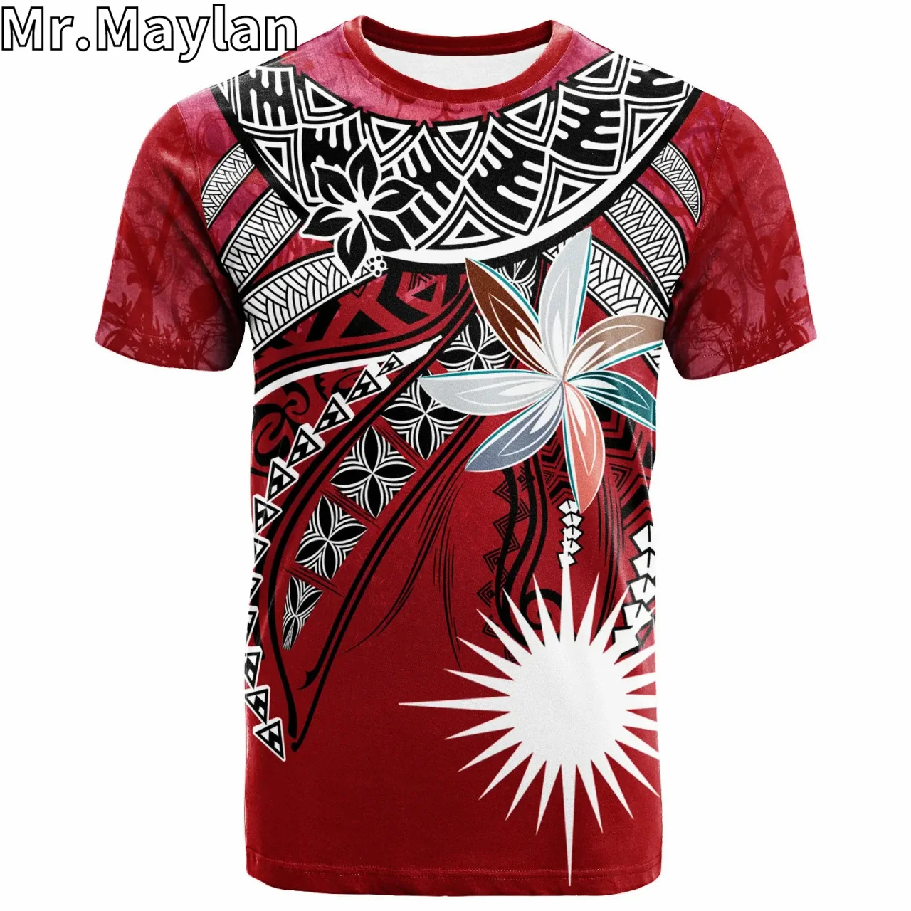 Custom-3D-Print-Marshall-Islands-Hawaii-T-Shirt-Polynesian-Fanciful ...