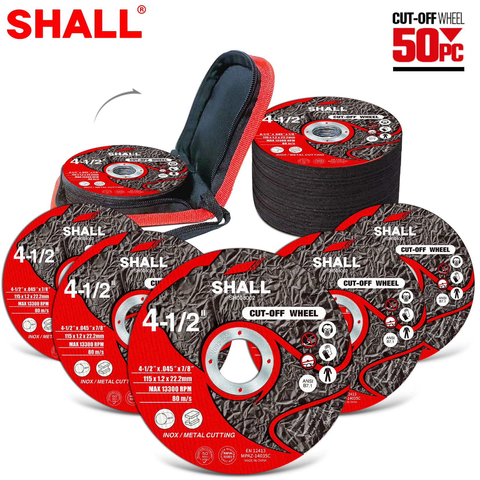 SHALL-Cut-Off-Wheels-50PCS-Cutting-Wheel-with-Pouch-for-Angle-Grinder ...