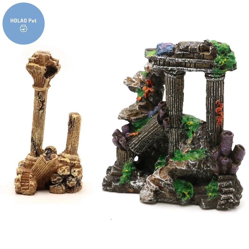 Roman Column Ornaments Fish Tank Decoration Pillar Aquarium Accessories ...
