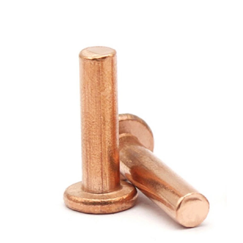 2 100 [M1.5 M2.0 M2.5 M3 M4 M5 M6 M8] Copper Solid Rivets Knock Flat ...