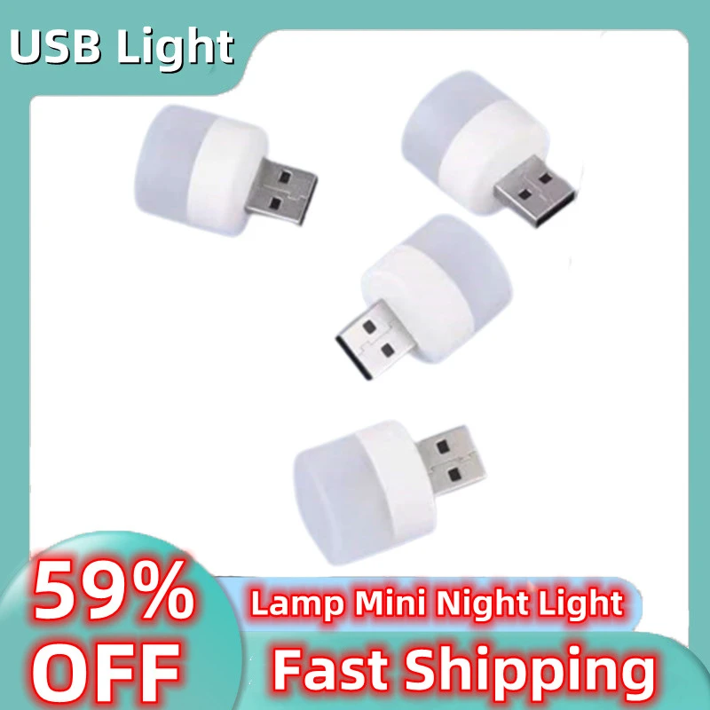 USB Plug Lamp Mini Night Light Computer Mobile Power Charging Small Book Lamps LED Eye ...