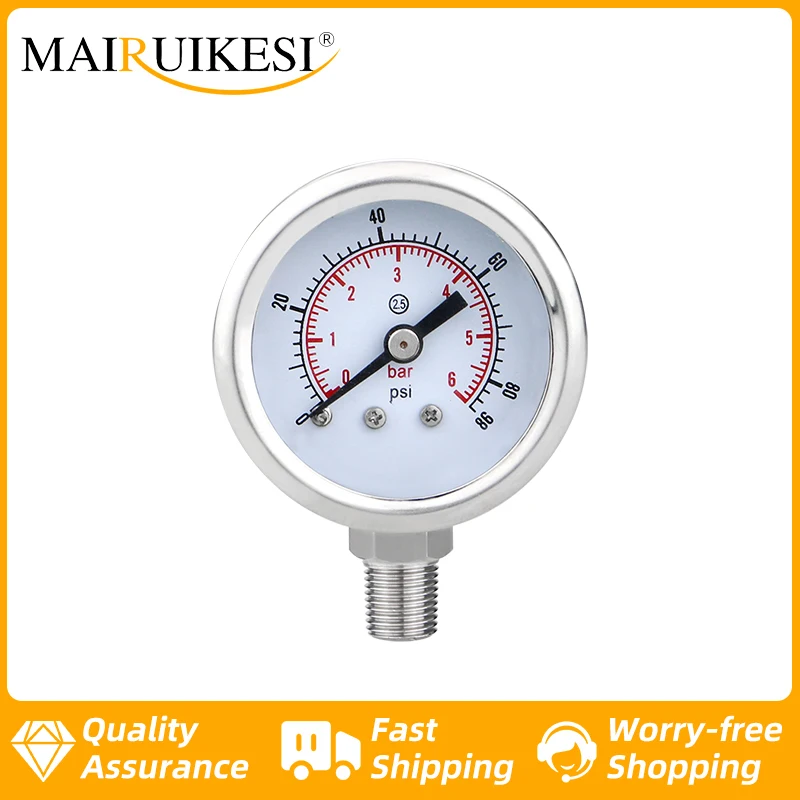 MAIRUIKESI-40mm-1-5-Stainless-steel-pressure-Gauge-manometer-1-0-600bar ...