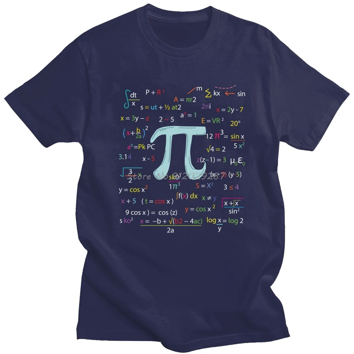 Trendy-Mens-Pi-Circle-Number-Formulas-T-Shirt-Short-Sleeves-Cotton-Geek ...