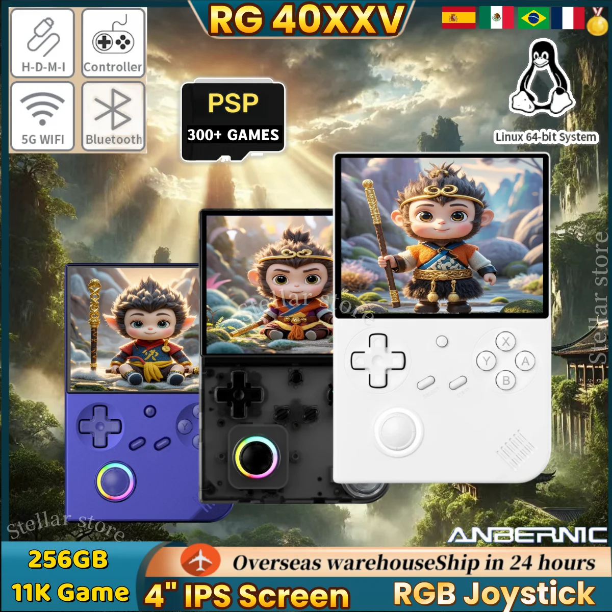 ANBERNIC-RG-40XXV-Retro-Handheld-Game-Console-64-Bit-Linux-4-0-IPS ...