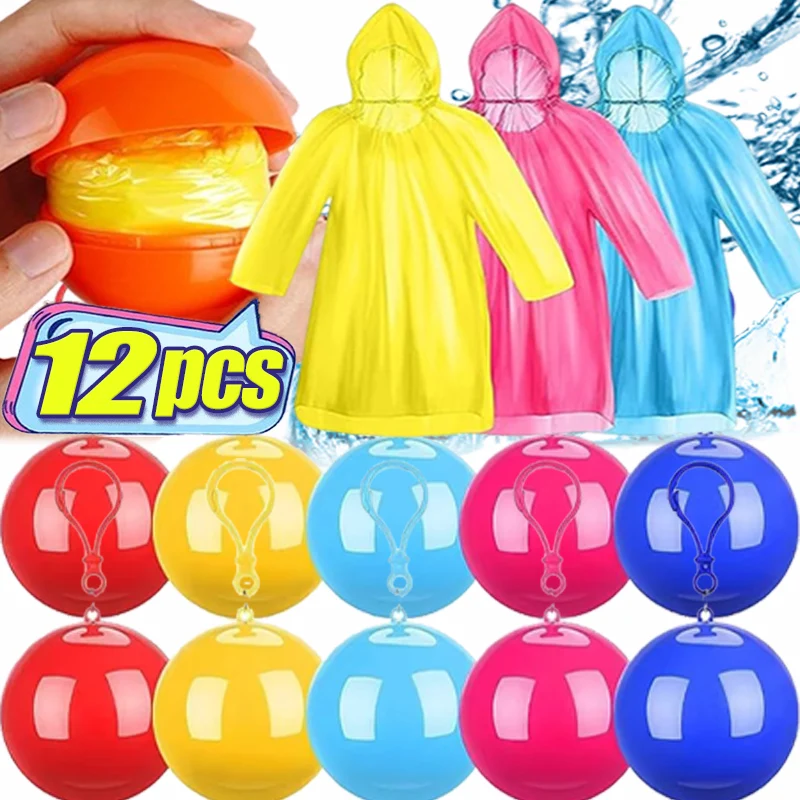 Portable Raincoats Balls Colorful Raincoat Ball with Hook Disposable ...