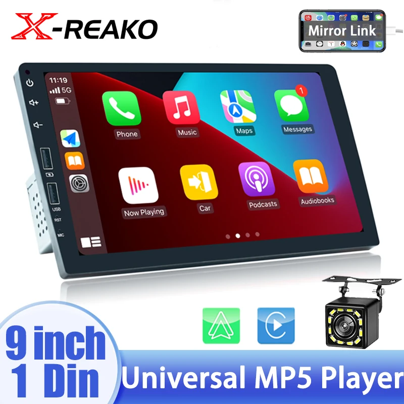 X REAKO 1 din Car Radio 9'' Autoradio Multimedia Player Touch Screen ...