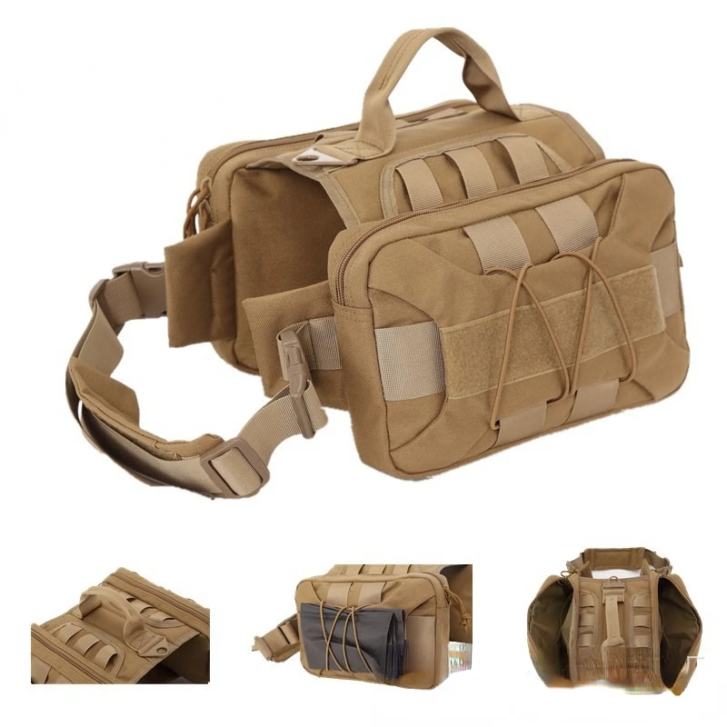 Saddle-Bag-Backpack-Dog-Harness-Military-Tactical-Pet-Metal-Buckle ...
