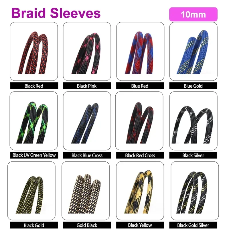 1/2/3/5/10/20/30/50M 10mm Insulated PET Braid Sleeves Expandable High ...