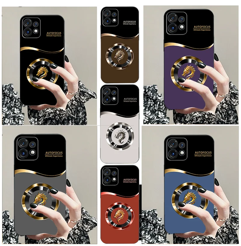 Circular Dragon Head Black Soft TPU Phone Case for moto G84 5G (MS ...