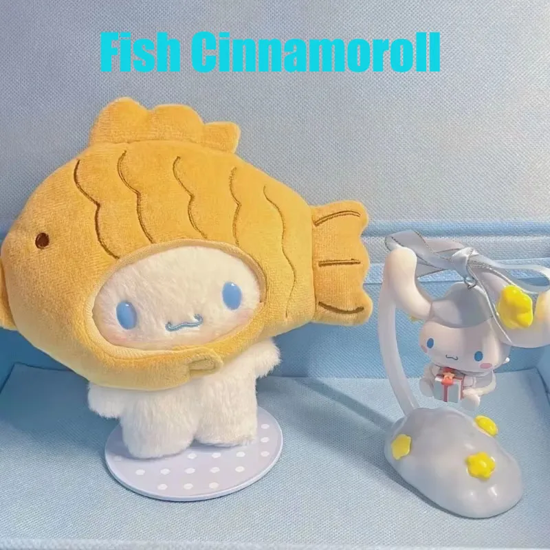 Anime Sanrio Cinnamoroll Fish Hat Plush Doll Toy Kawaii Stuffed Cartoon ...