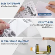 100pcs Thermal Shipping Label Paper 10x15cm Self Adhesive Sticker For ...