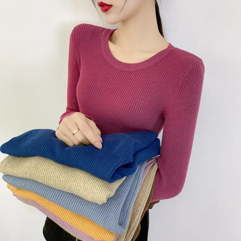 Autumn-winter2024-New-Versatile-Slimming-Knitted-Top-Long-Sleeve-Base ...