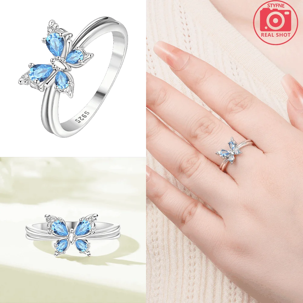 Exquisite Original 925 Silver Purple Iris Flower Woman's Ring ...