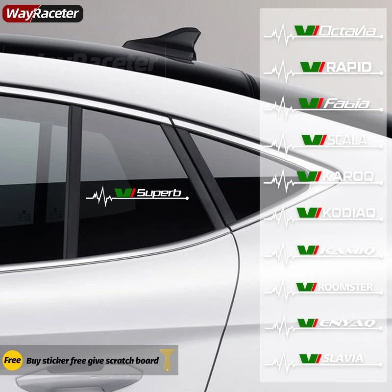 Reflective Body Car Window Stickers For Skoda Octavia Rapid Superb ...
