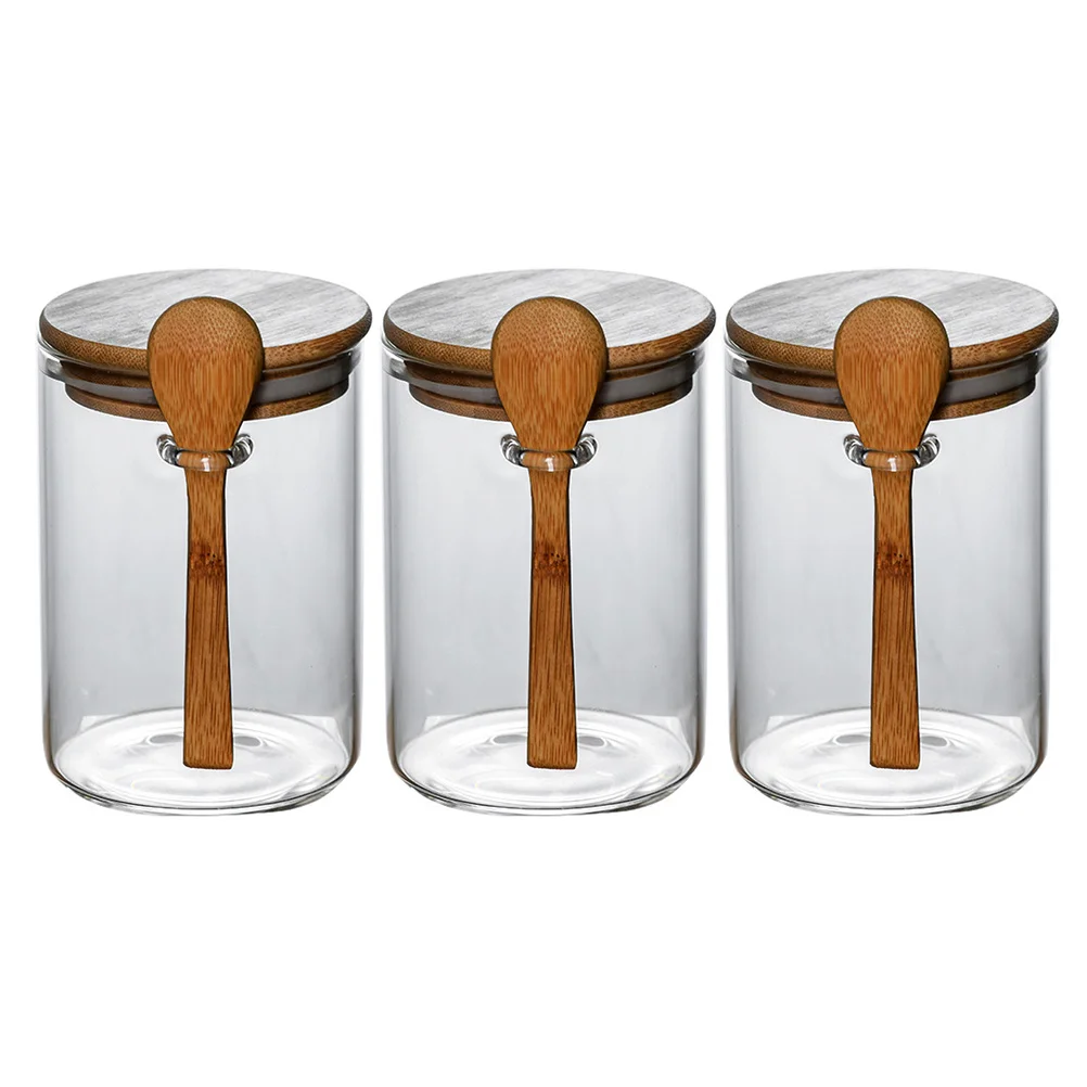 3pcs-600ml-Glass-Set-with-Lid-Glass-Storage-Containers-with-Spoon ...