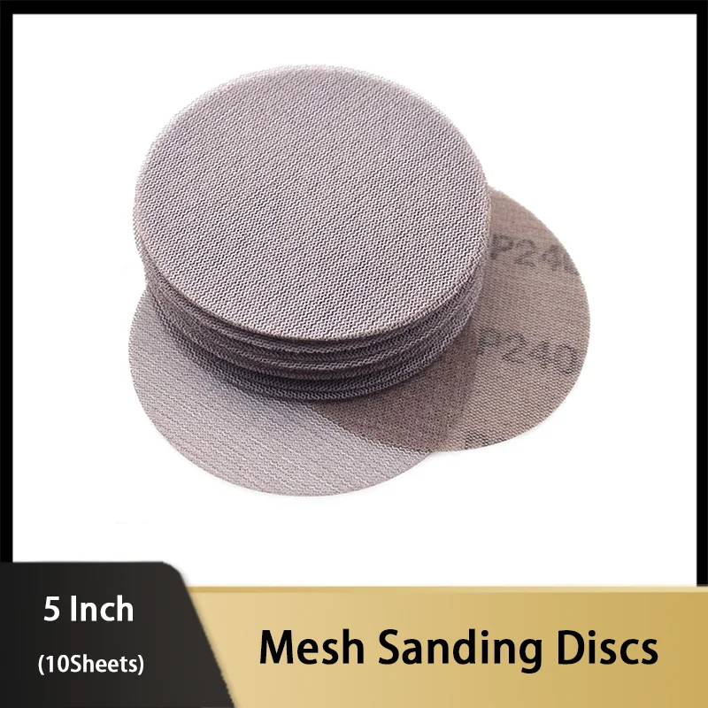 10-sheets-5-Inch-125mm-Mesh-Sanding-Discs-Hook-Loop-Mesh-Abrasive-Dust ...