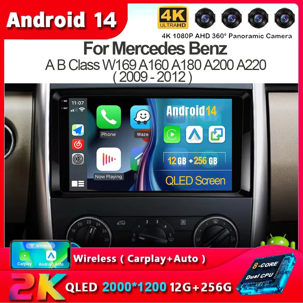 Android 15 para Mercedes Benz B200 A B clase W169 A160 A180 A200 A220 ...