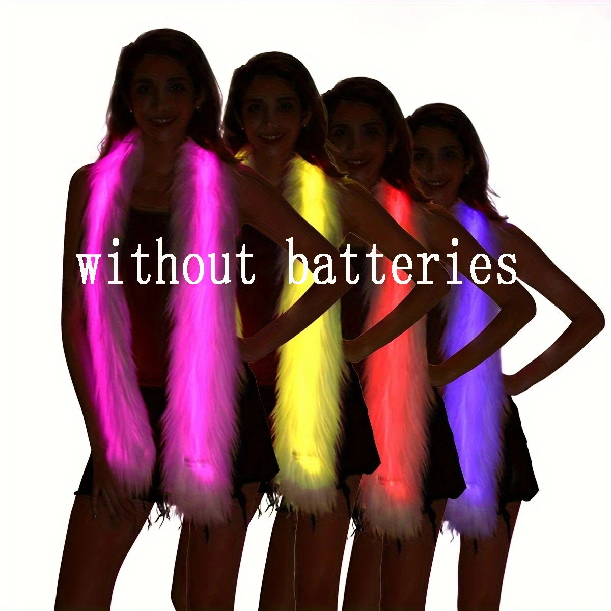 Women Fluffy Faux Fur Thicken Led Lights Cool Night Halloween Costume ...