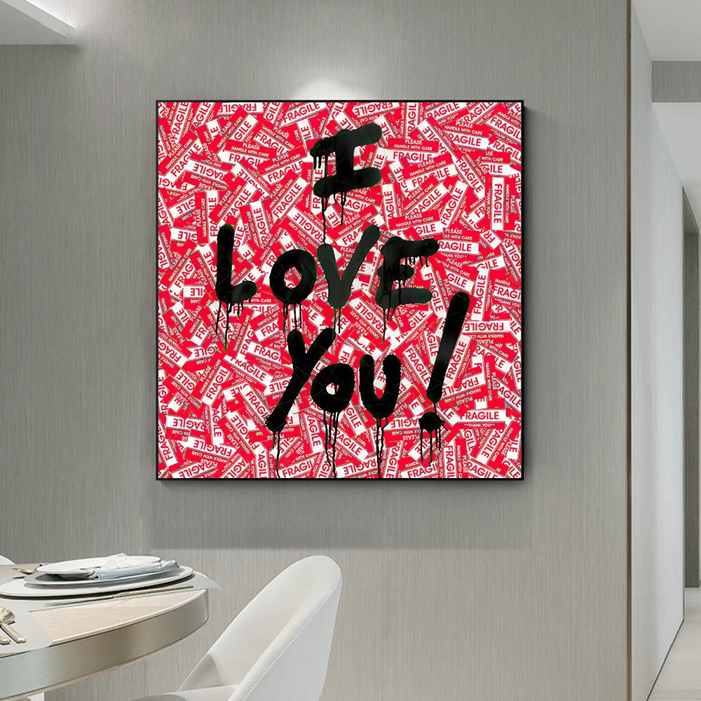 Abstract I Love You Art