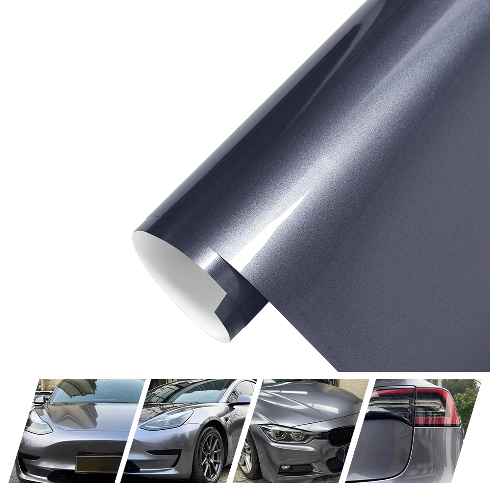 Metallic-Charcoal-Grey-Vinyl-Film-Wrapping-PET-Glossy-Sticker-Bubble ...
