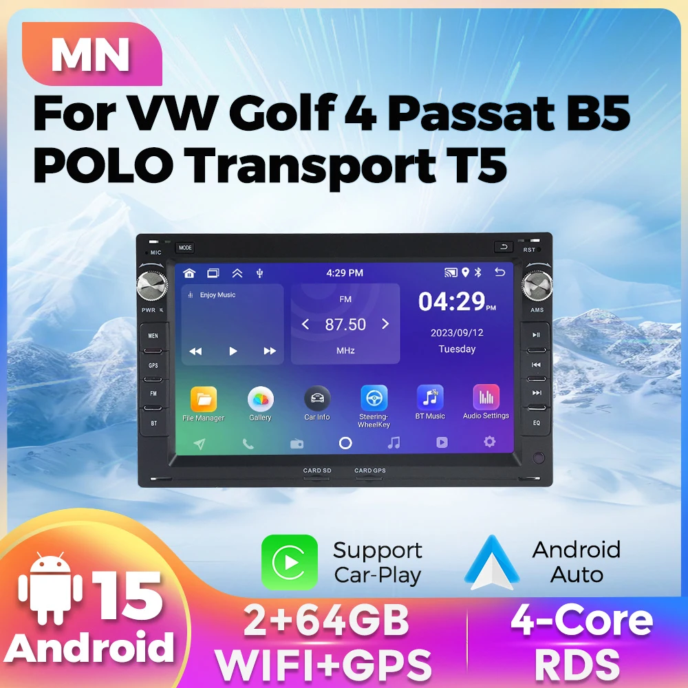 MEKEDE&NAVIFLY Android 15 Carplay Car radio For VW Passat B5 MK4 MK5 ...