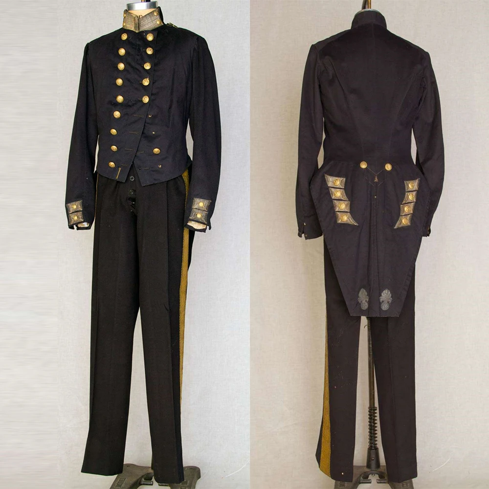 1800s Men's Deacon Uniform Suit Victorian Regency Hussar Military ...