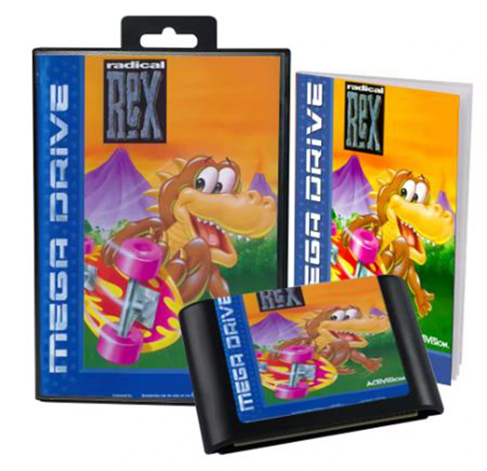 Radical-Rex-with-Box-and-Manual-for-16-Bit-Sega-MD-Game-Cartridge ...