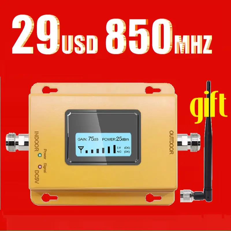 Repetidor 850 MHz Band5 70dB LCD 2G 3G 4G 850 mhz UMTS GSM CDMA, amplificador de señal de ...
