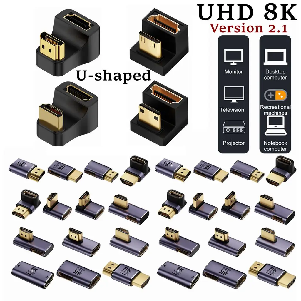 1Pc-Hdmi-Adapter-360-180-90-Degree-Right-Angled-Mini-Micro-Male-To-HDMI ...