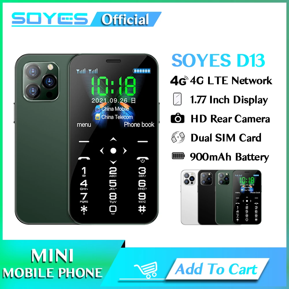 SOYES D13 Original Mobile Phone Dual SIM 4G LTE Mini Cellphone Student ...