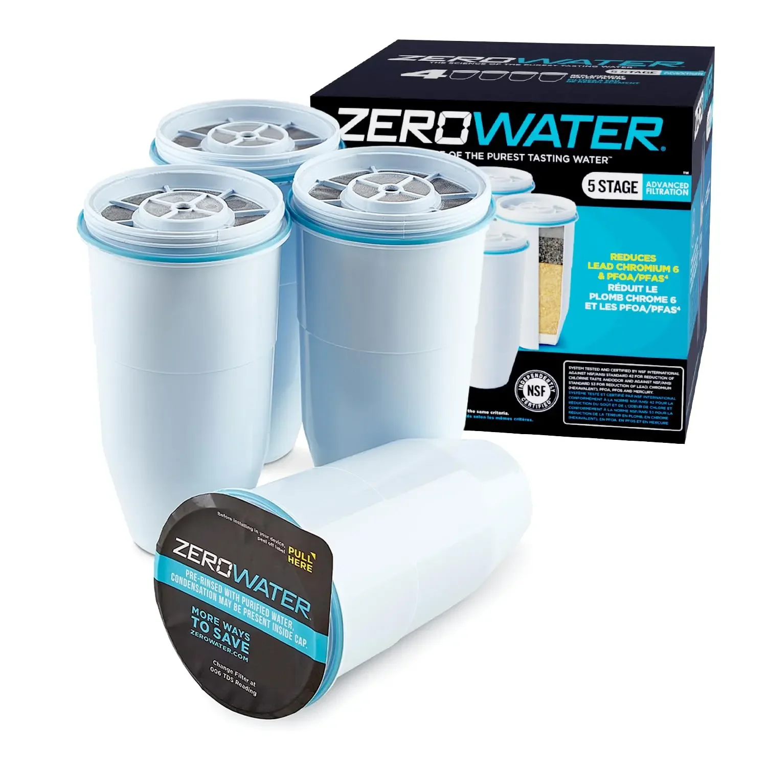 ZeroWater Official Replacement Filter - 5-Stage 0 TDS Water Filter ...