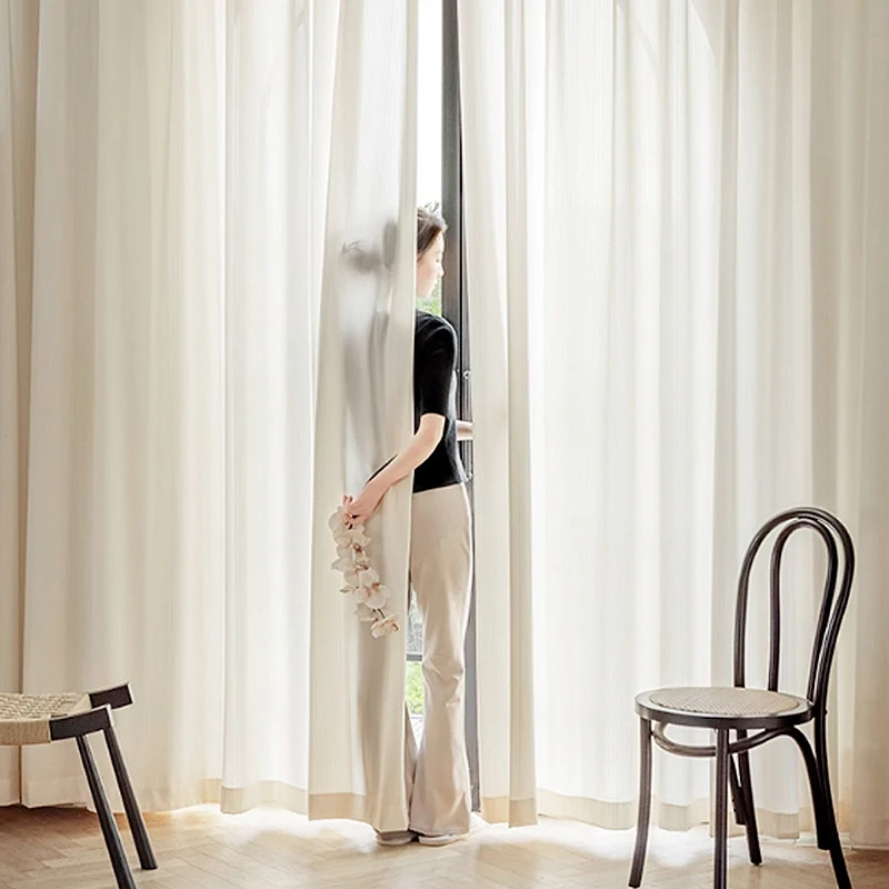 Custom Size UV Reflection Sheer Curtains for Living Room 100% Privacy ...