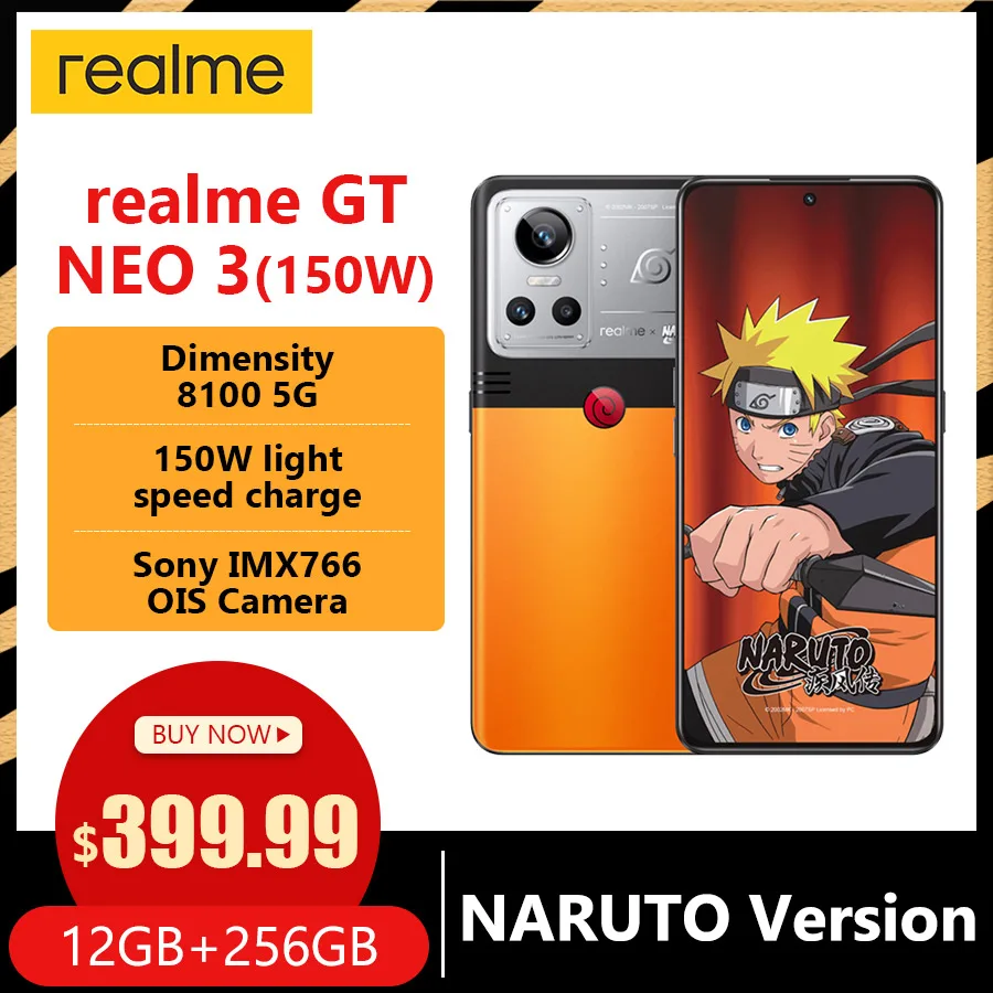 Realme Gt Neo 3 (150w) Naruto Limited Edition 5g Smartphone 12gb 256gb ...
