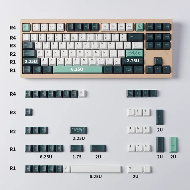 GMK Botanical 141 Keys DYE-SUB PBT Keycap Cherry Profile English ...